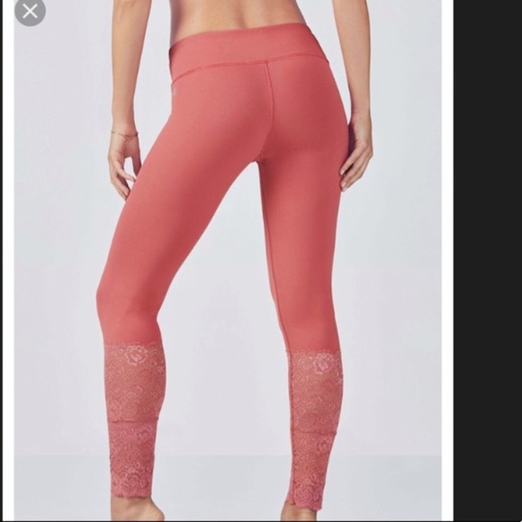 Fabletics | Pants & Jumpsuits | Fabletics Pink Lace Yoga Pants | Poshmark